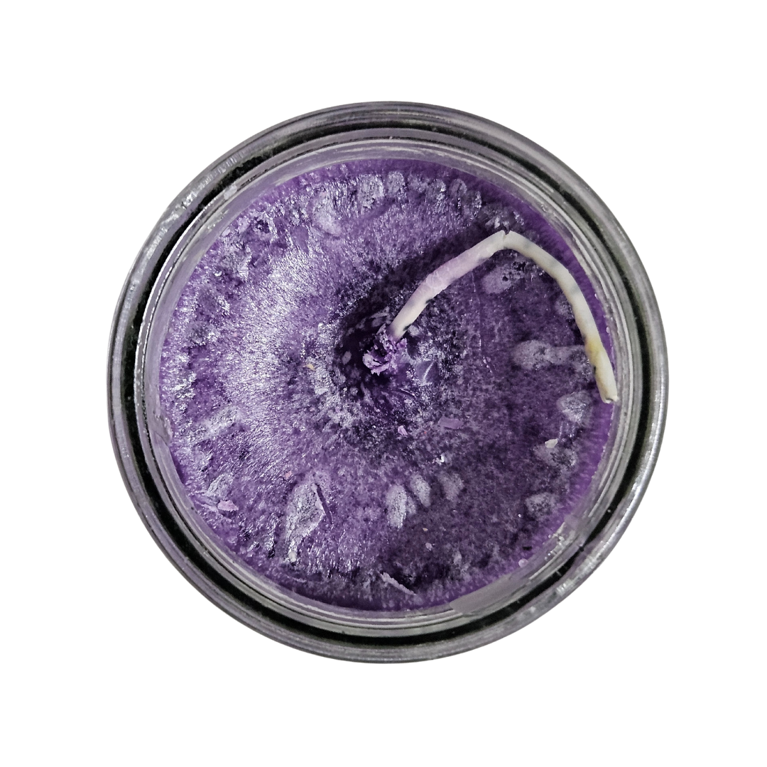 Tied Up And Nailed Purple Down Ritual Candle / Amarrado y Claveladora