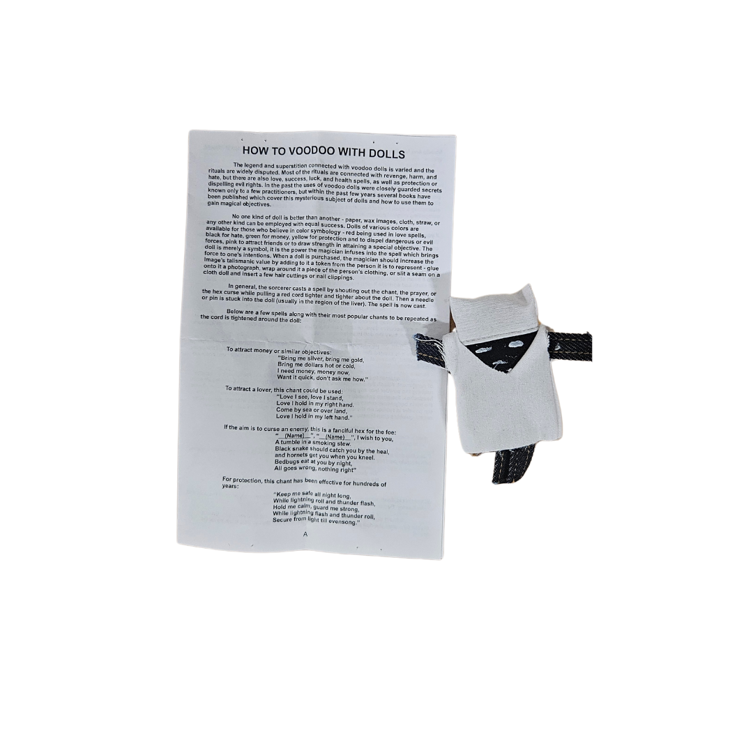 Voodoo Doll White and Black / Muneco Vudu Blanco y Negro