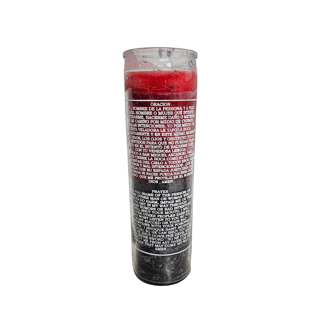 Tapa Boca Rojo y Negro Veladora / Shut Up Red And Black Ritual Candle