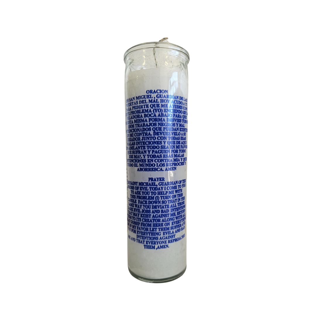 Saint Michael Revocation White Ritual Candle / San Miguel Revocacion V