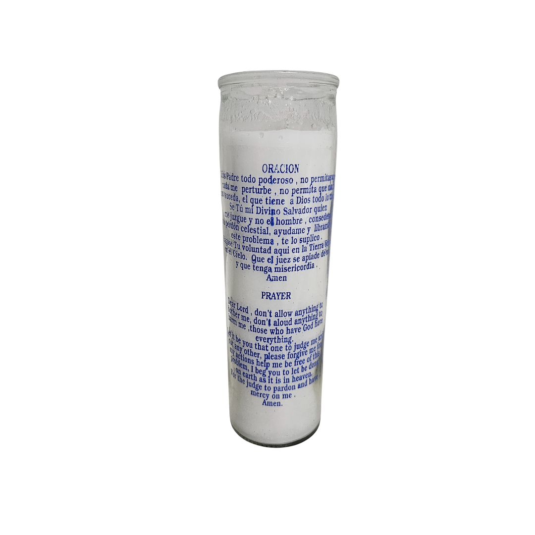 Court Case White Ritual Candle / Caso De Corte Veladora Blanca