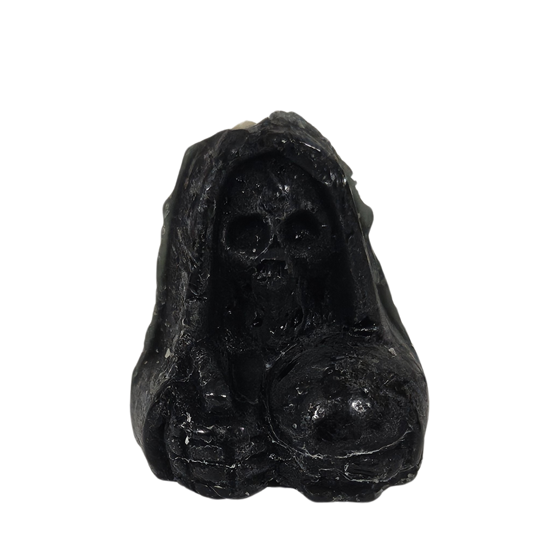 Santa Muerte Small Black Figure Candle 3 Pack