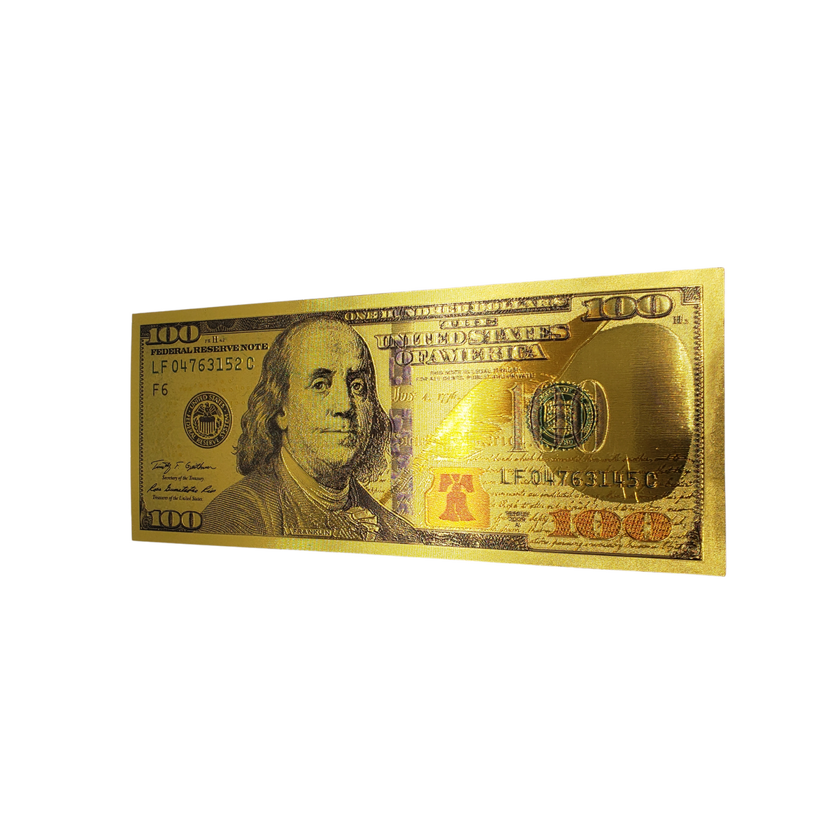 100 Dollar Bill Replica Gold Bank Note