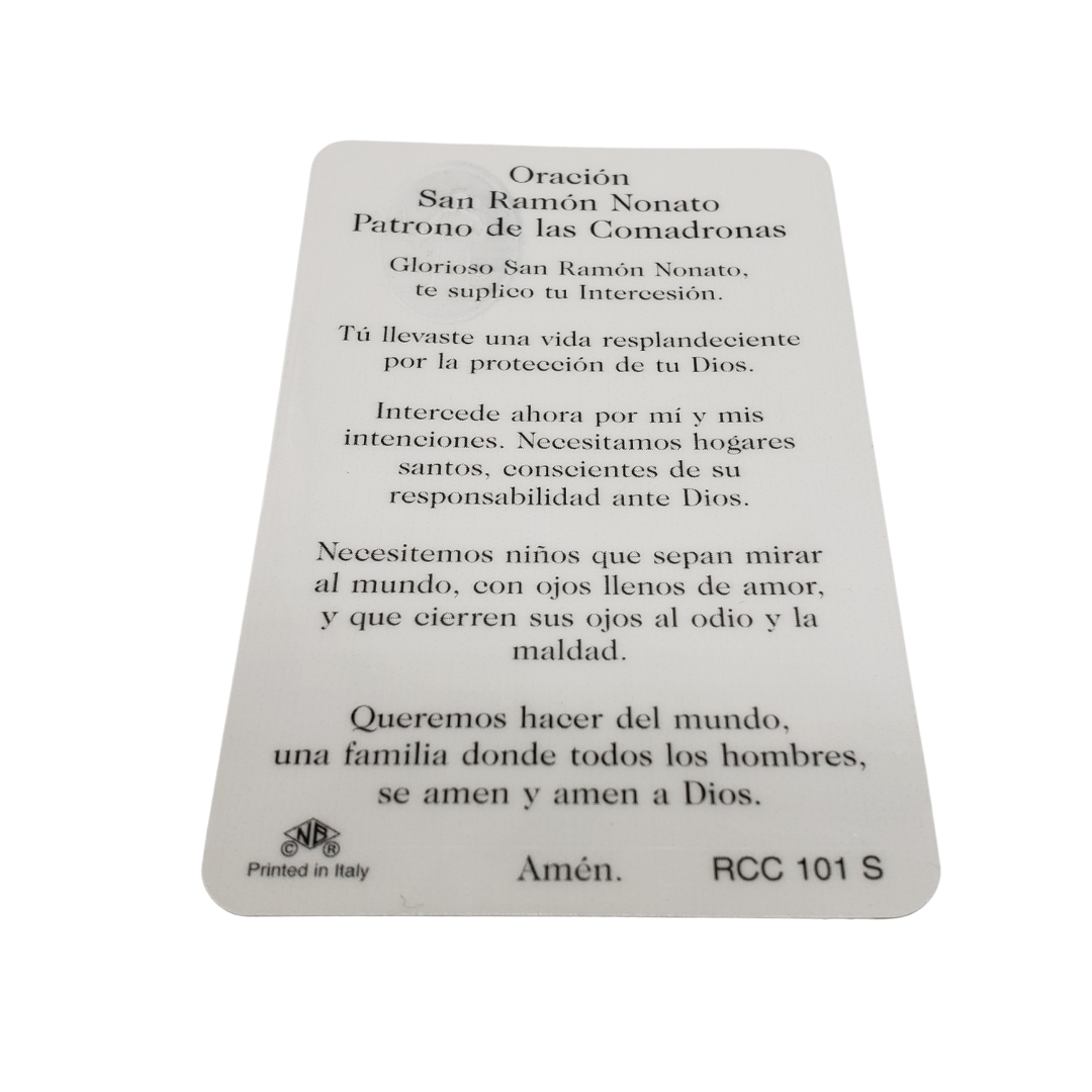 San Ramon Prayer Card (Spanish)